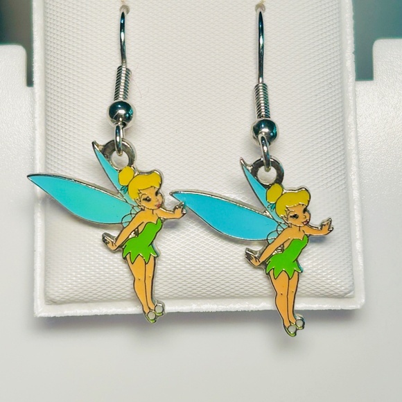 Disney | Jewelry | Rare Vintage Disney Tinker Bell Dainty Enamel Dangle ...